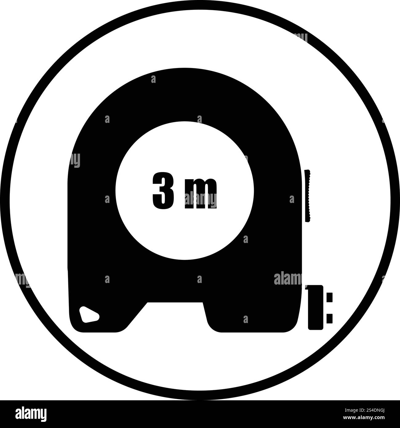 Icon of constriction tape measure. Thin circle design. Vector ...