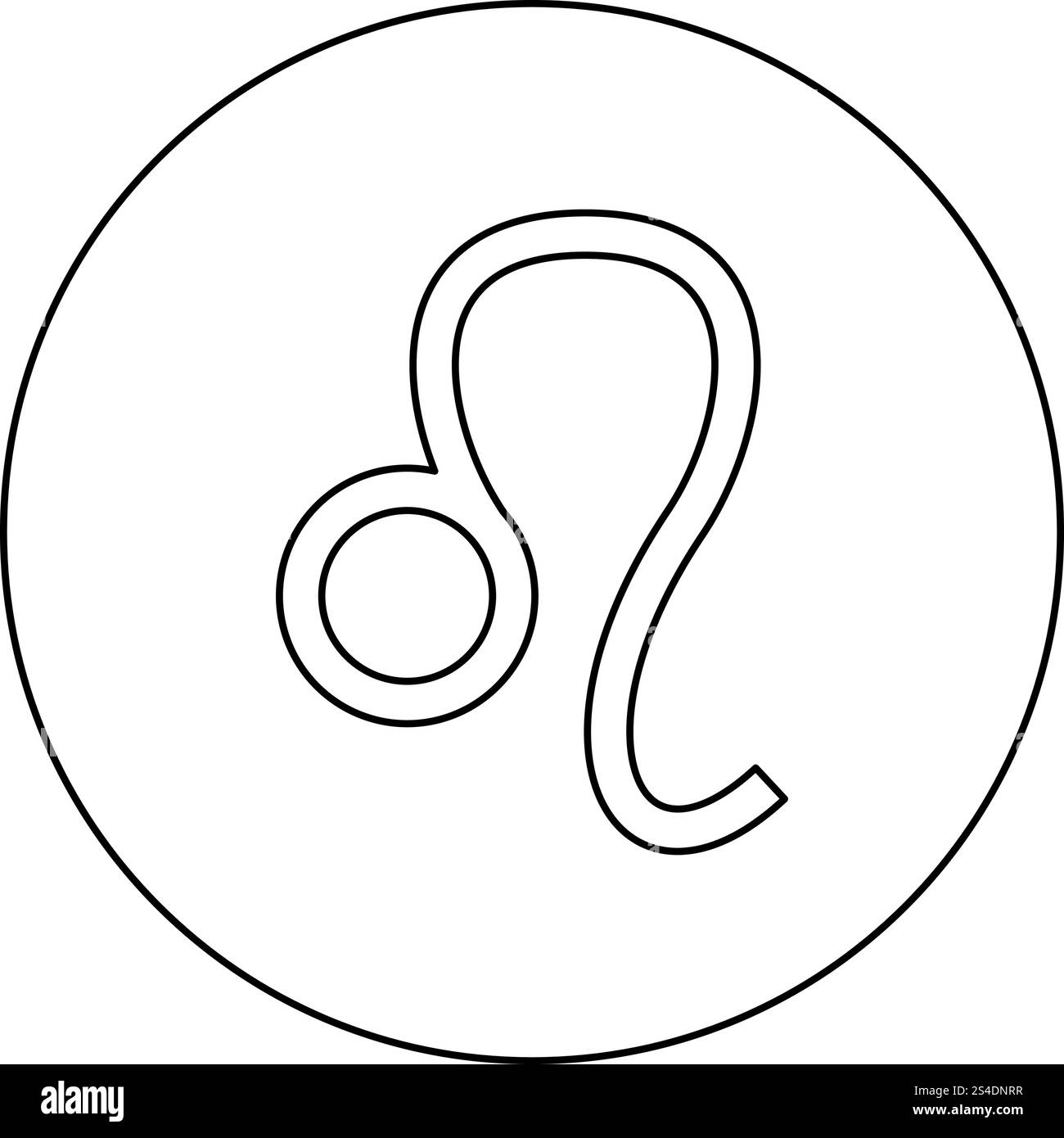 Lion symbol zodiac icon black color in round circle outline vector ...