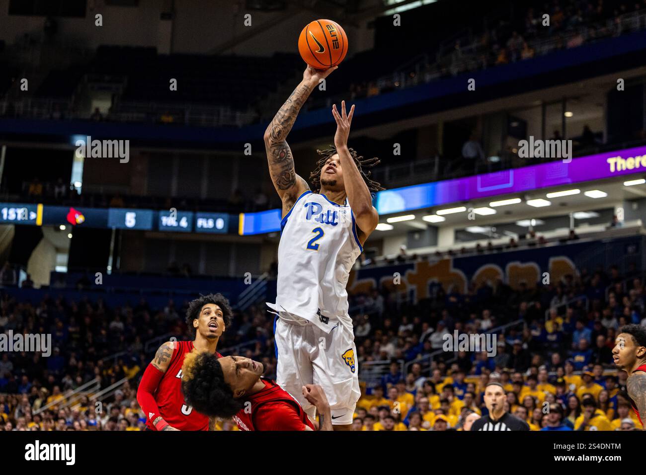 January 11, 2025: Pitt Panthers forward Cameron Corhen (2) elevates for ...