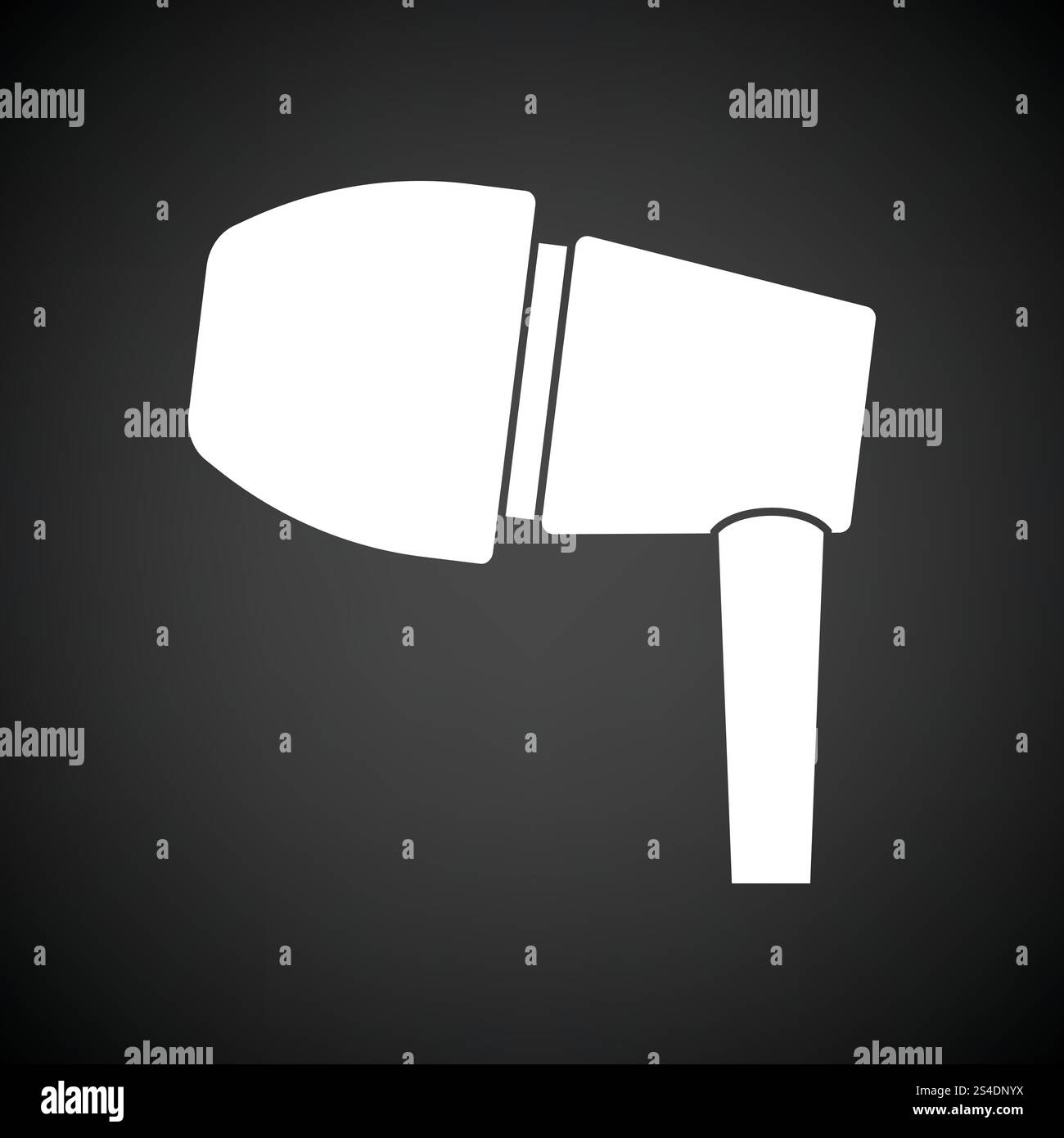 Headset icon. Black background with white. Vector illustration Stock ...