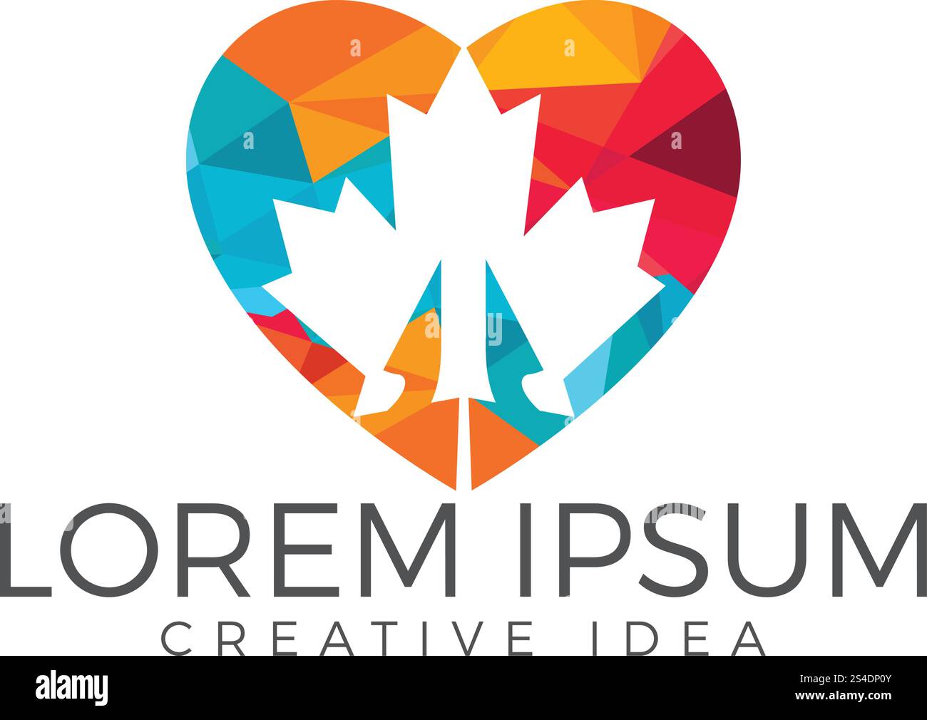 Red Canadian Maple Leaf. Heart and love sign Stock Vector Image & Art ...