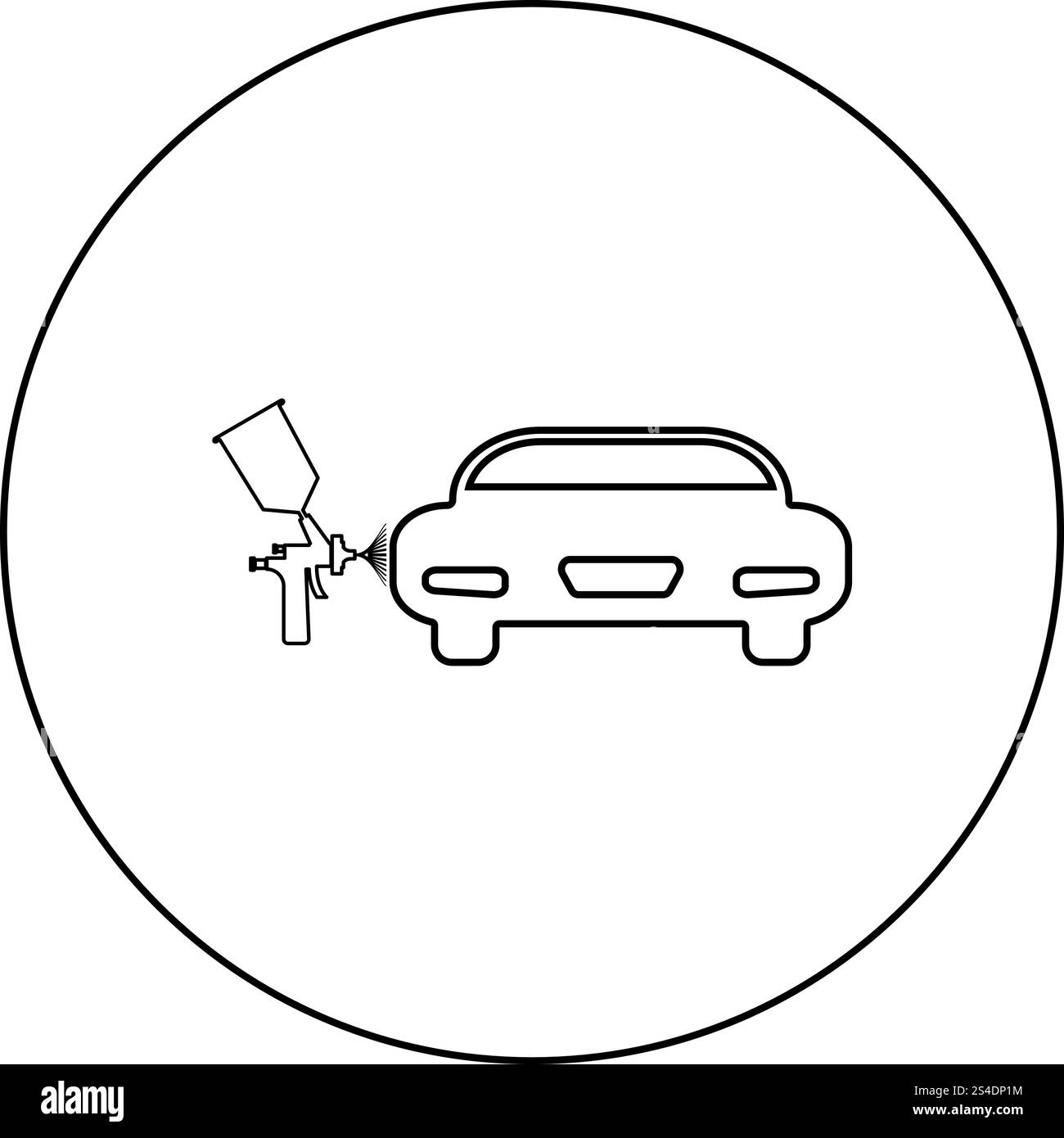 Painting machines icon black color in round circle outline vector ...