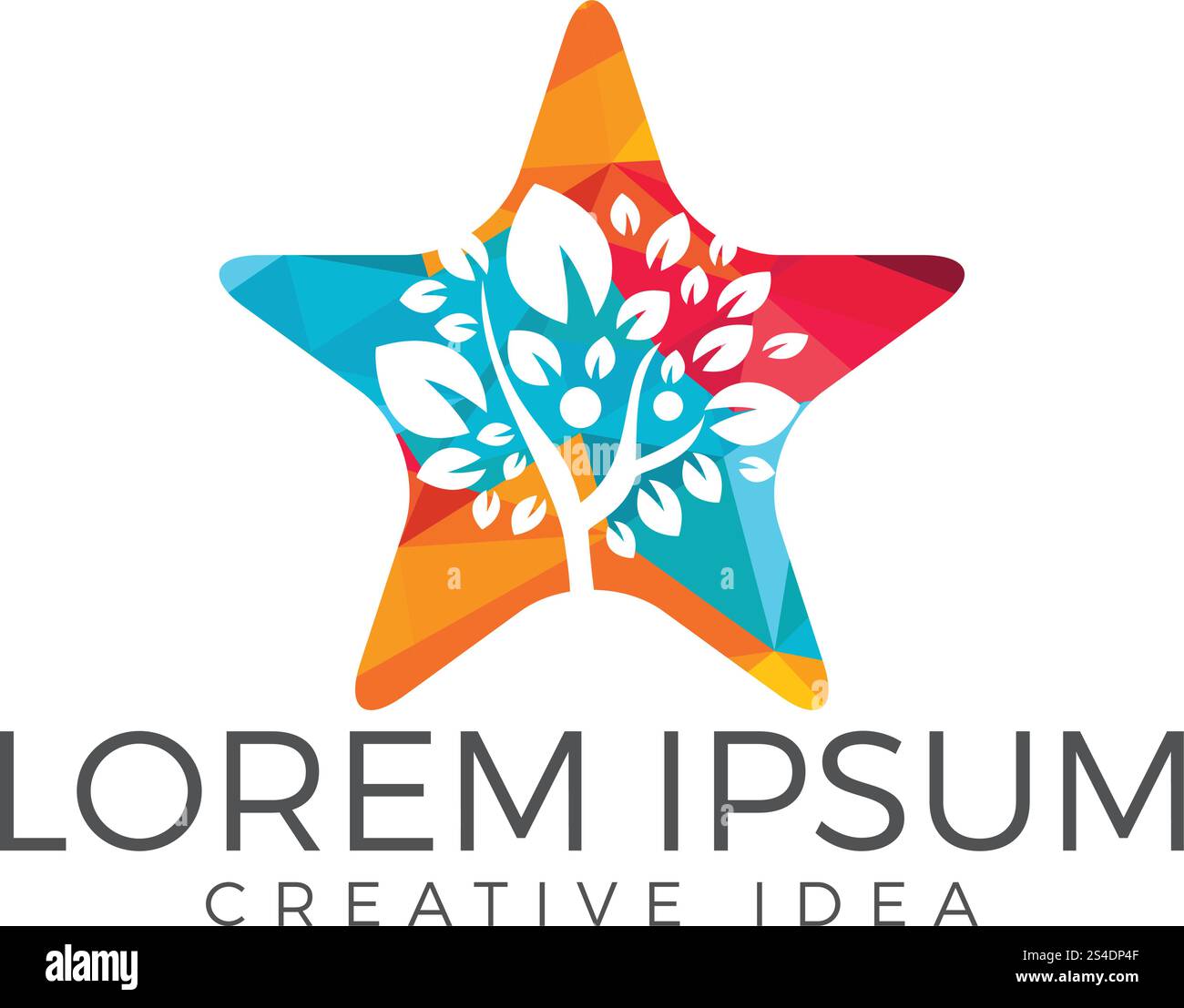 Human life logo icon of abstract people tree vector .Family tree star ...