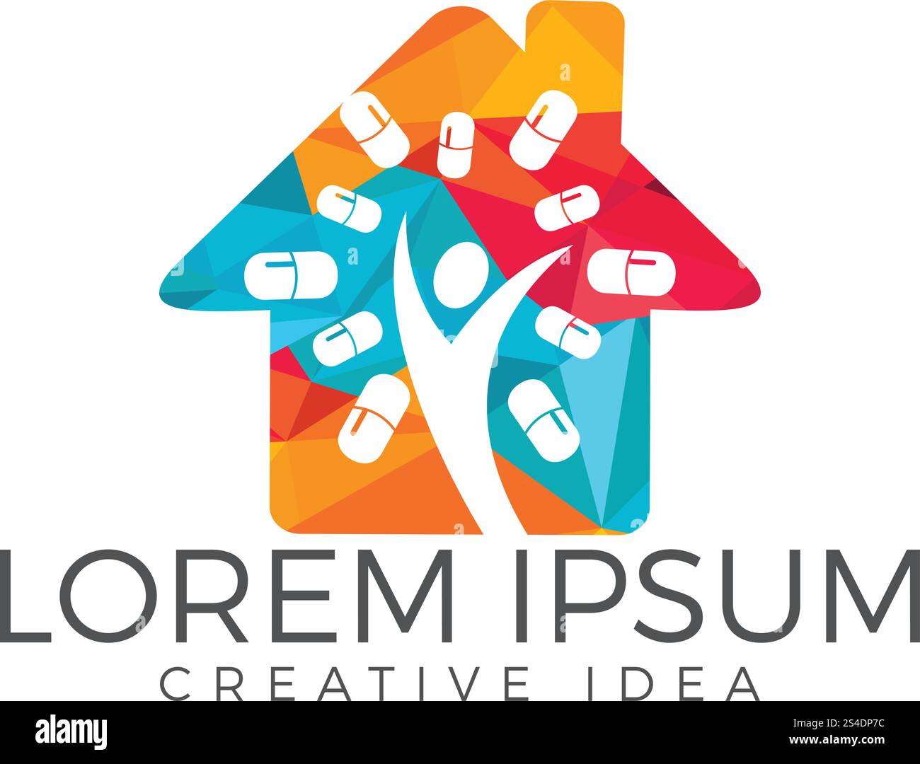 Abstract human body with shape pharmacy vector logo design Stock Vector ...