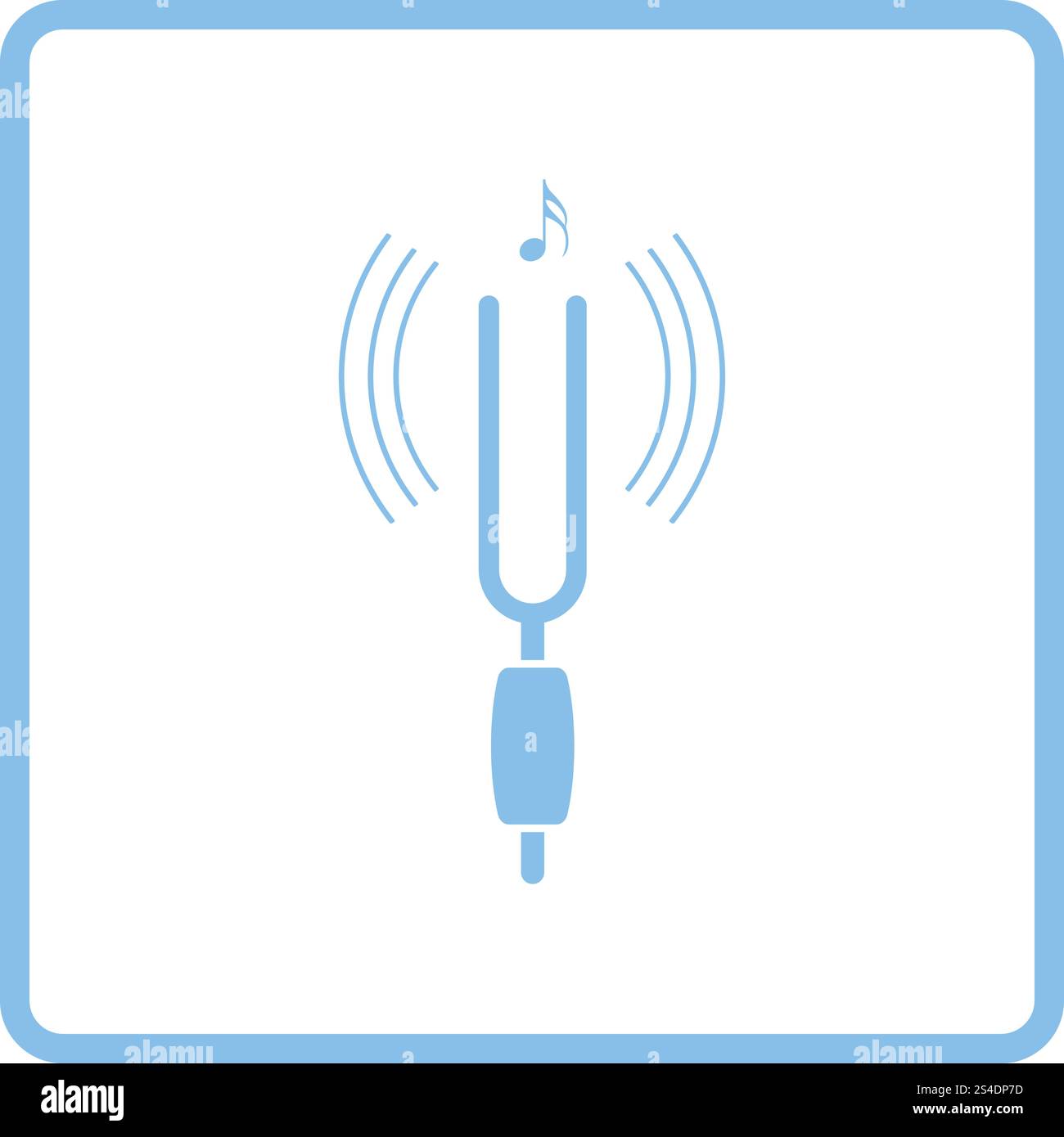 Tuning fork icon. Blue frame design. Vector illustration Stock Vector ...