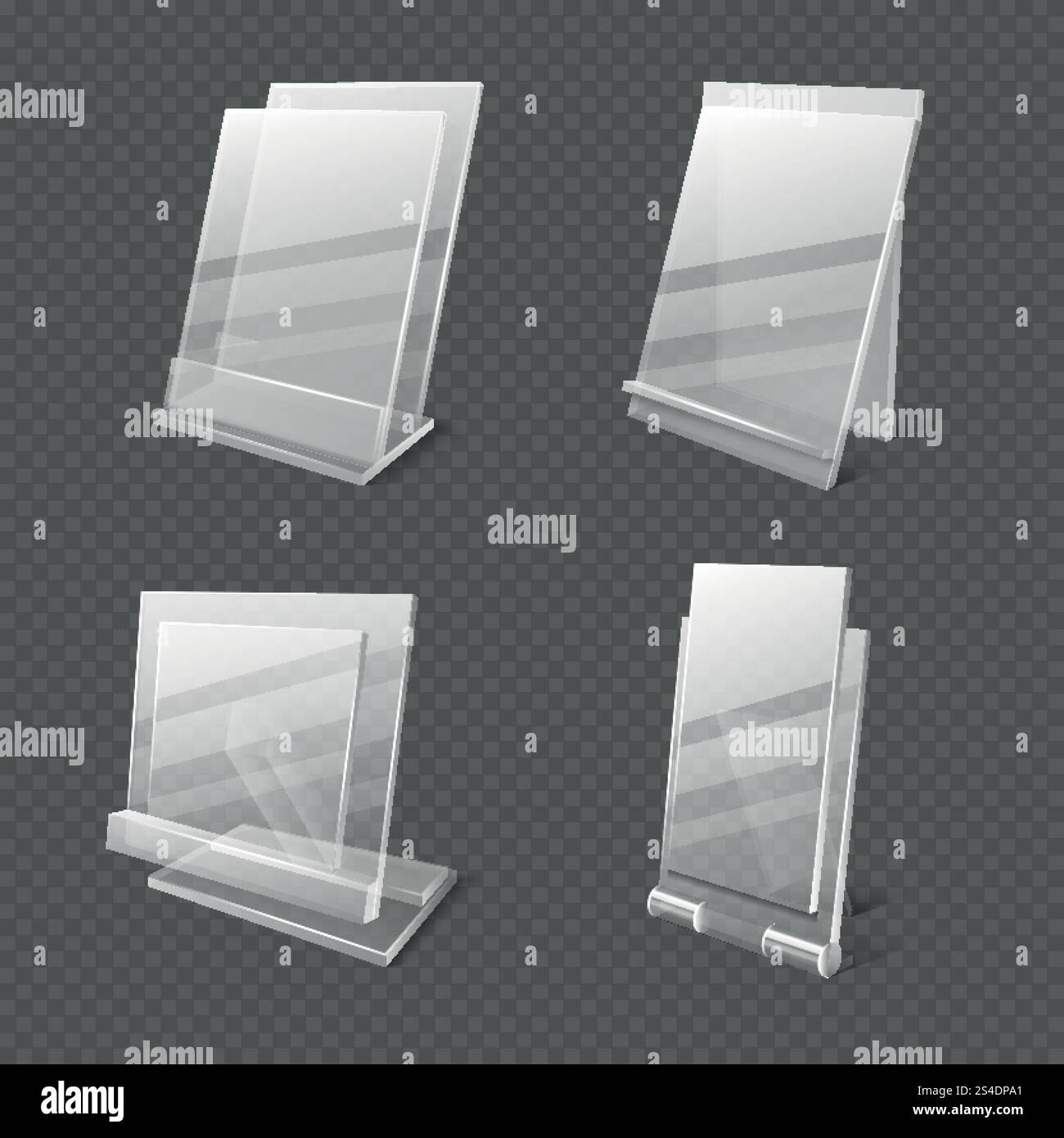 Display tables, transparent plastic sheets, information holders vector ...