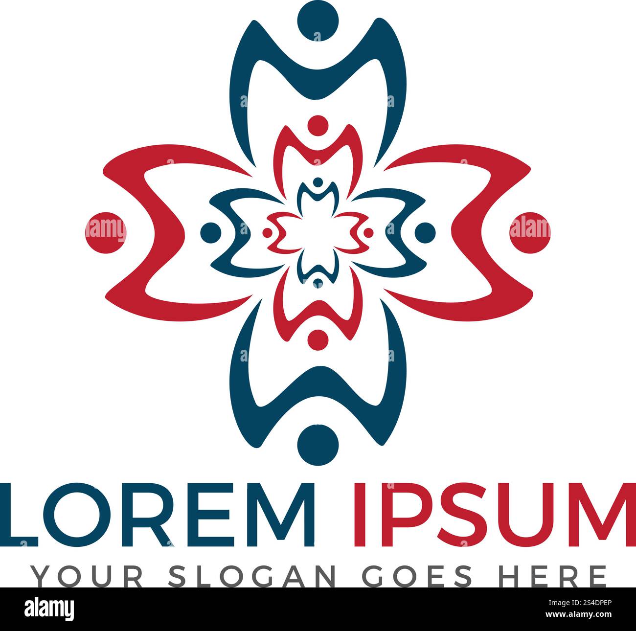 Abstract flower people logo. People communication creative sign ...