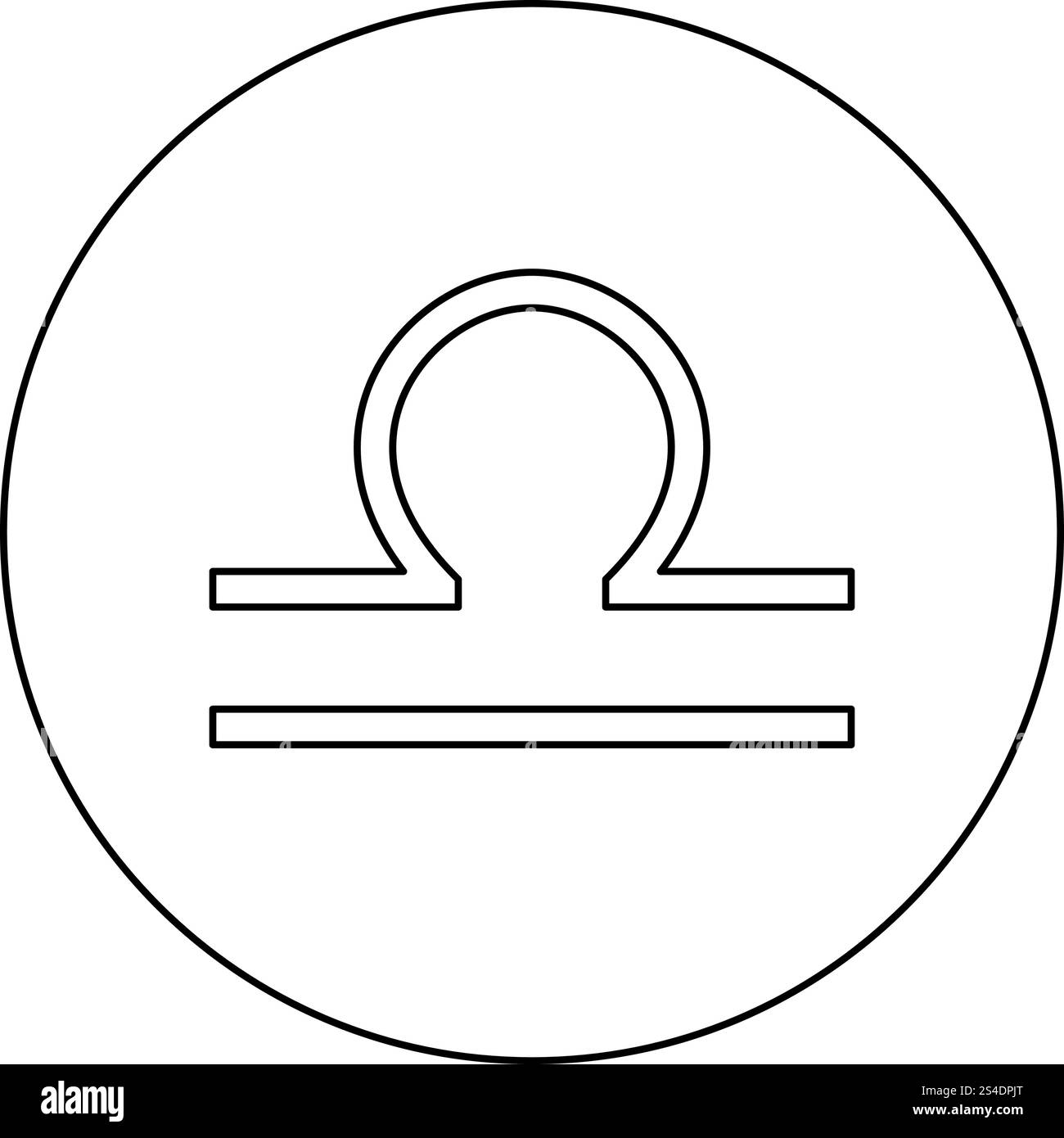 Libra symbol zodiac icon black color in round circle outline vector ...