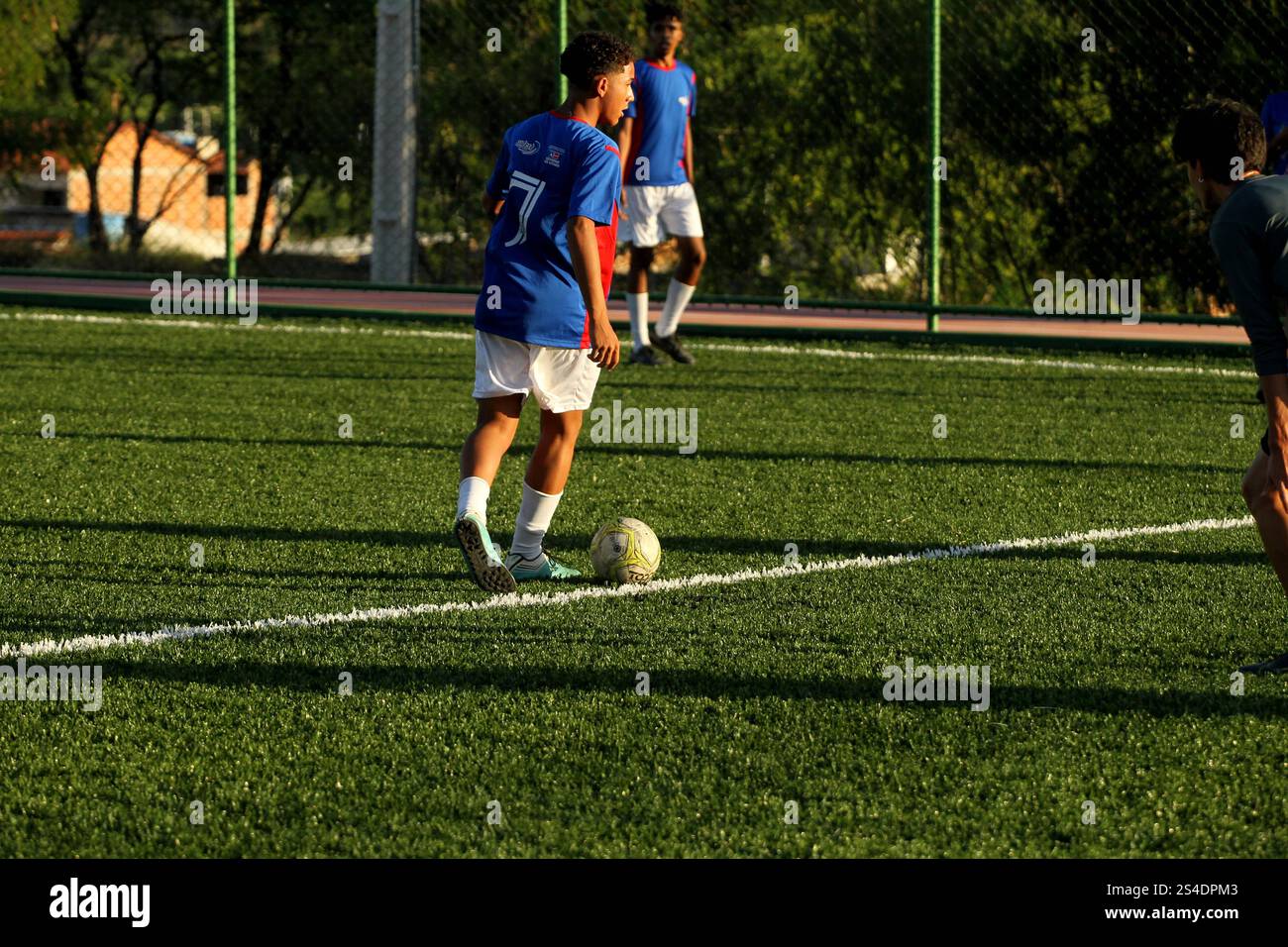 grass on soccer field jequie, bahia, brazil - may 20, 2023: Young ...