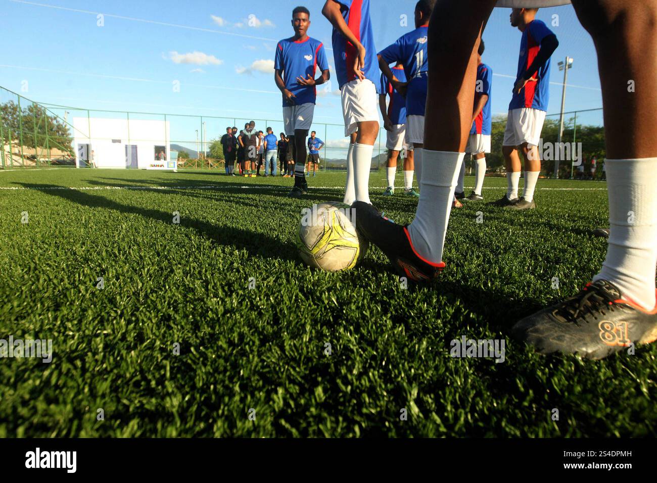 grass on soccer field jequie, bahia, brazil - may 20, 2023: Young ...