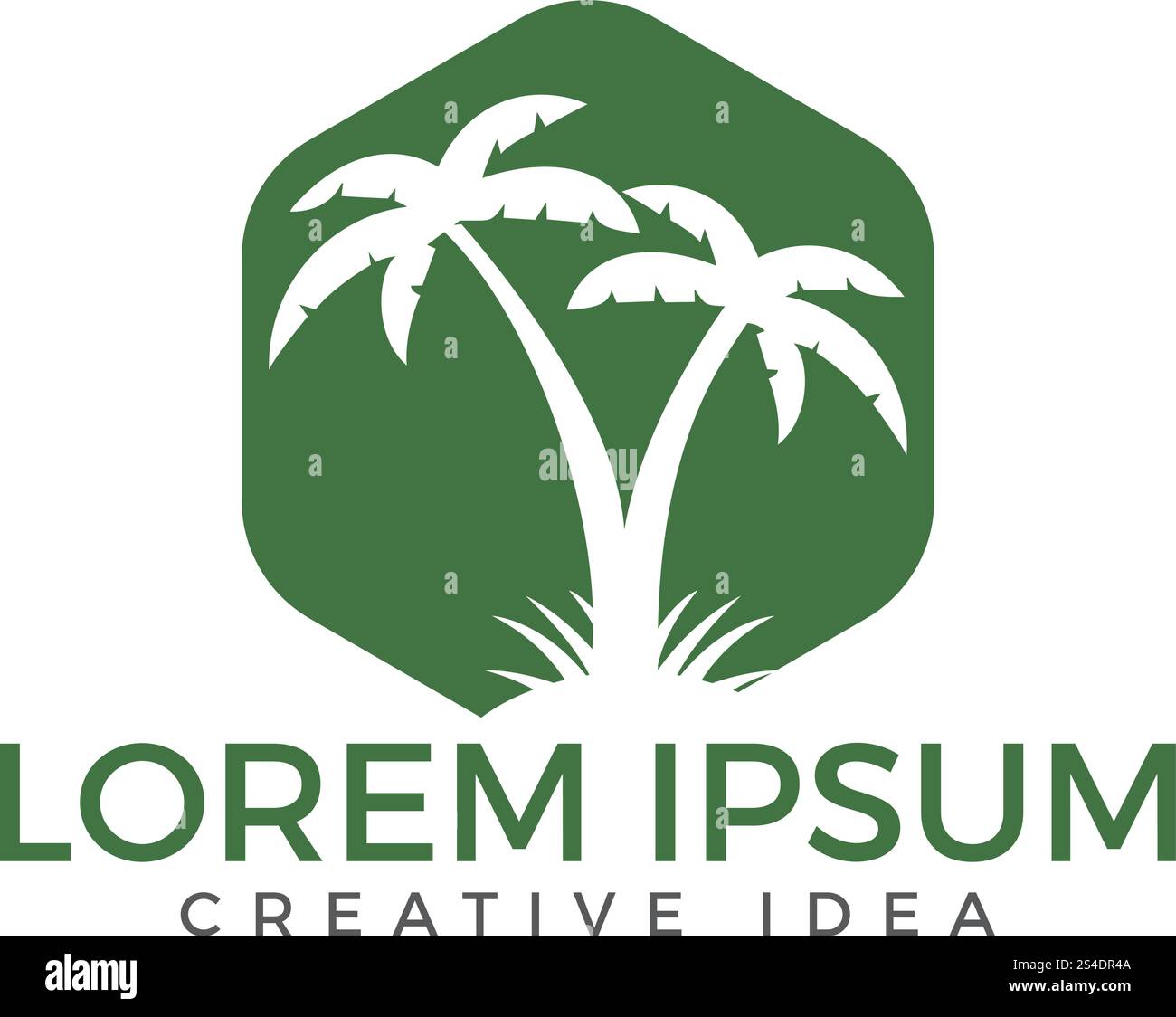 Tropical beach and palm tree logo design Stock Vector Image & Art - Alamy