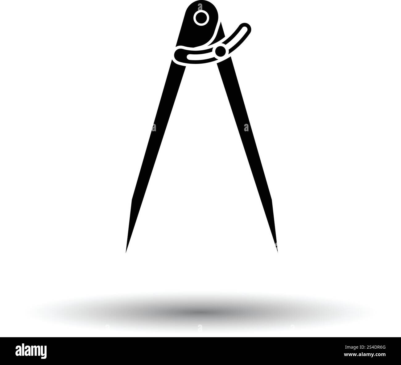 Compasses icon. White background with shadow design. Vector ...