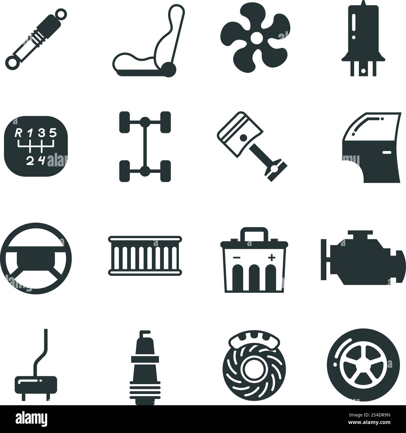 Mechanic vector icons set components and spare parts hi-res stock ...