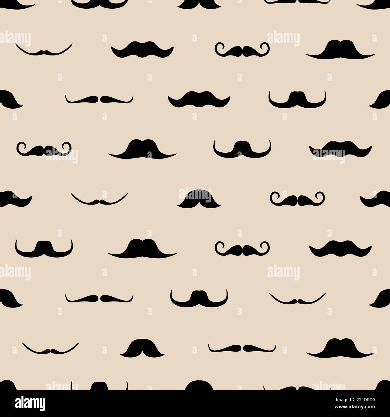 Vintage dad mustaches vector seamless pattern. Background with hipster ...
