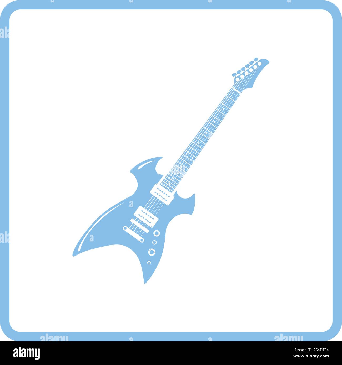 Electric guitar icon. Blue frame design. Vector illustration Stock ...