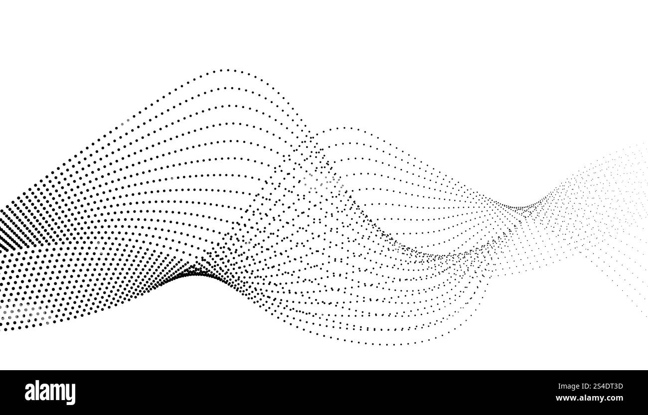 Wave pattern of many dots. Pop art style. Plain wavy background or ...