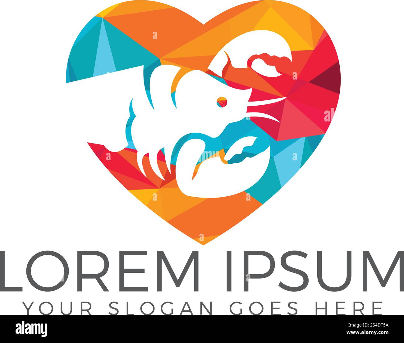 Crab Heart shape logo design Stock Vector Image & Art - Alamy