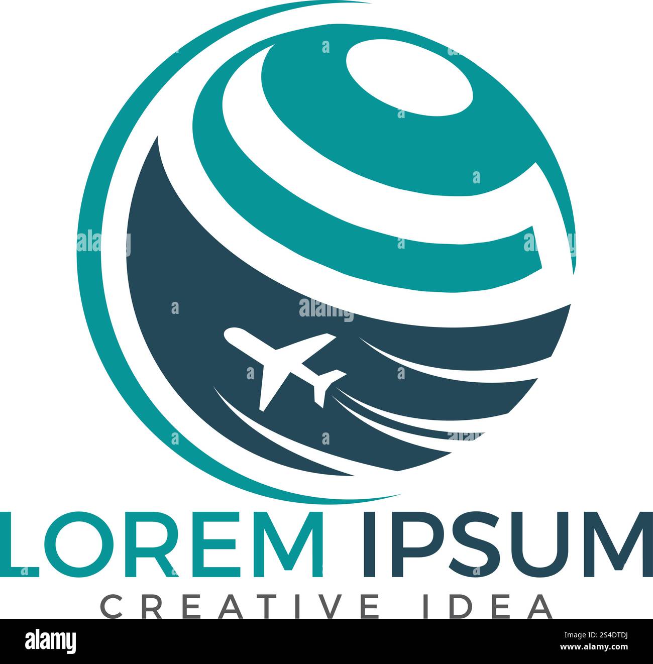 Abstract vector logo for travel agency. Global travel vector logo sign ...