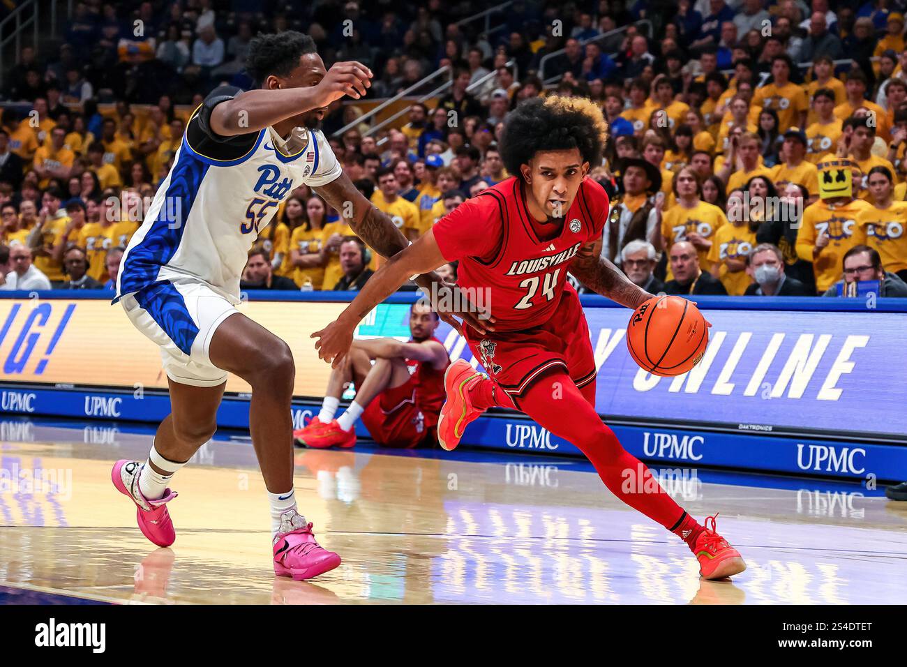 January 11, 2025: Louisville Cardinals guard Chucky Hepburn (24) drives ...