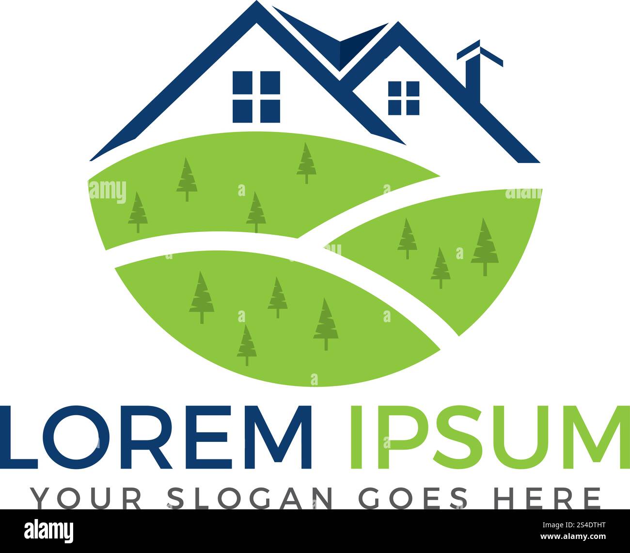 Village House Logo Real Estate logo vector. Cottage Farm Logotype ...