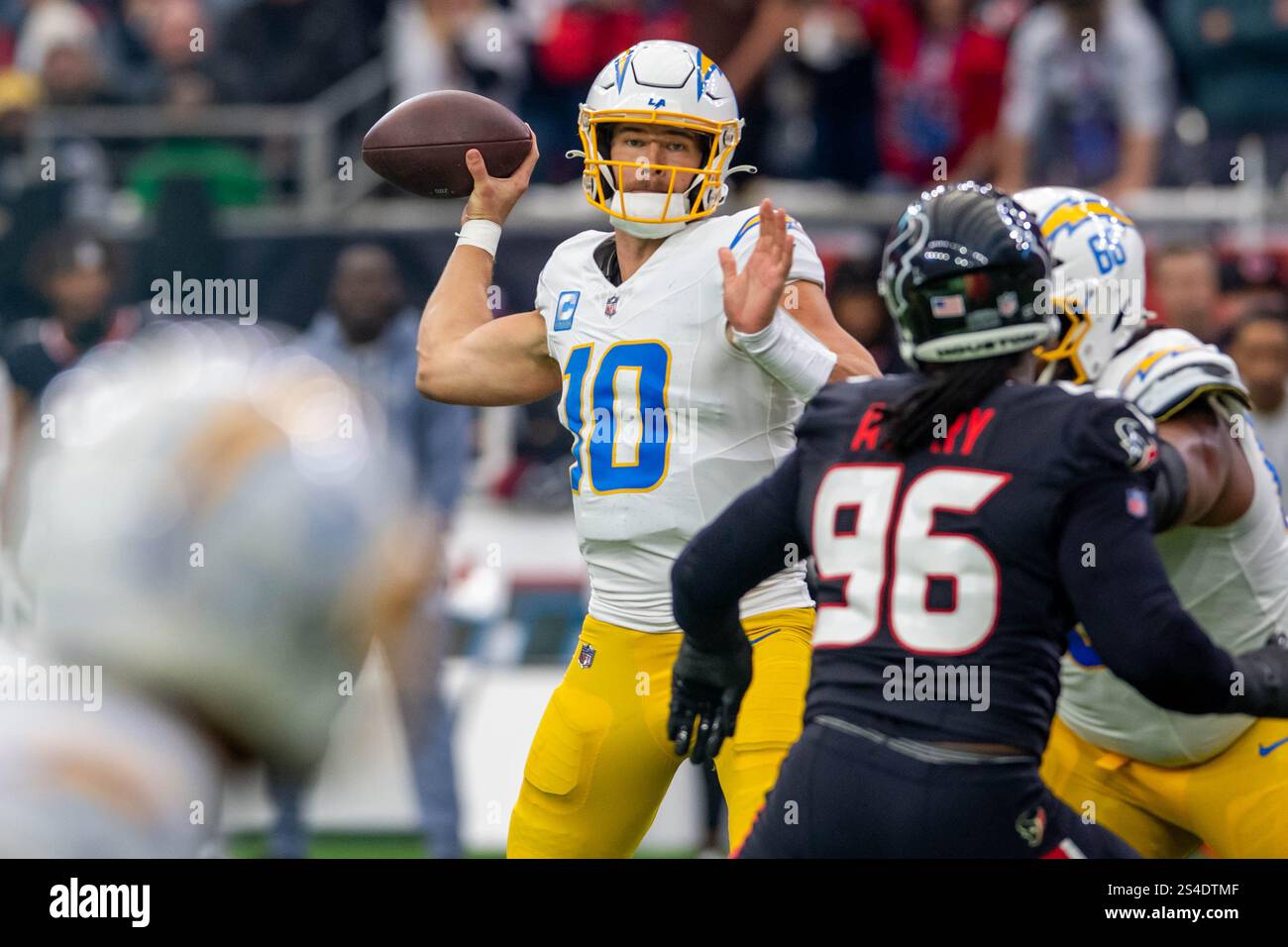 Houston, TX, USA. 11th Jan, 2025. Los Angeles Chargers quarterback ...