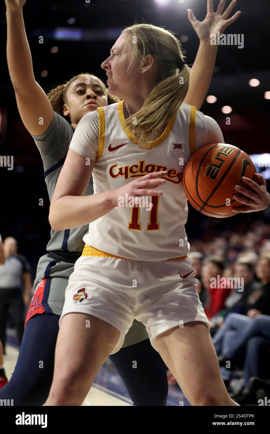 TUCSON, AZ - JANUARY 11: Iowa State Cyclones guard Emily Ryan #11 ...