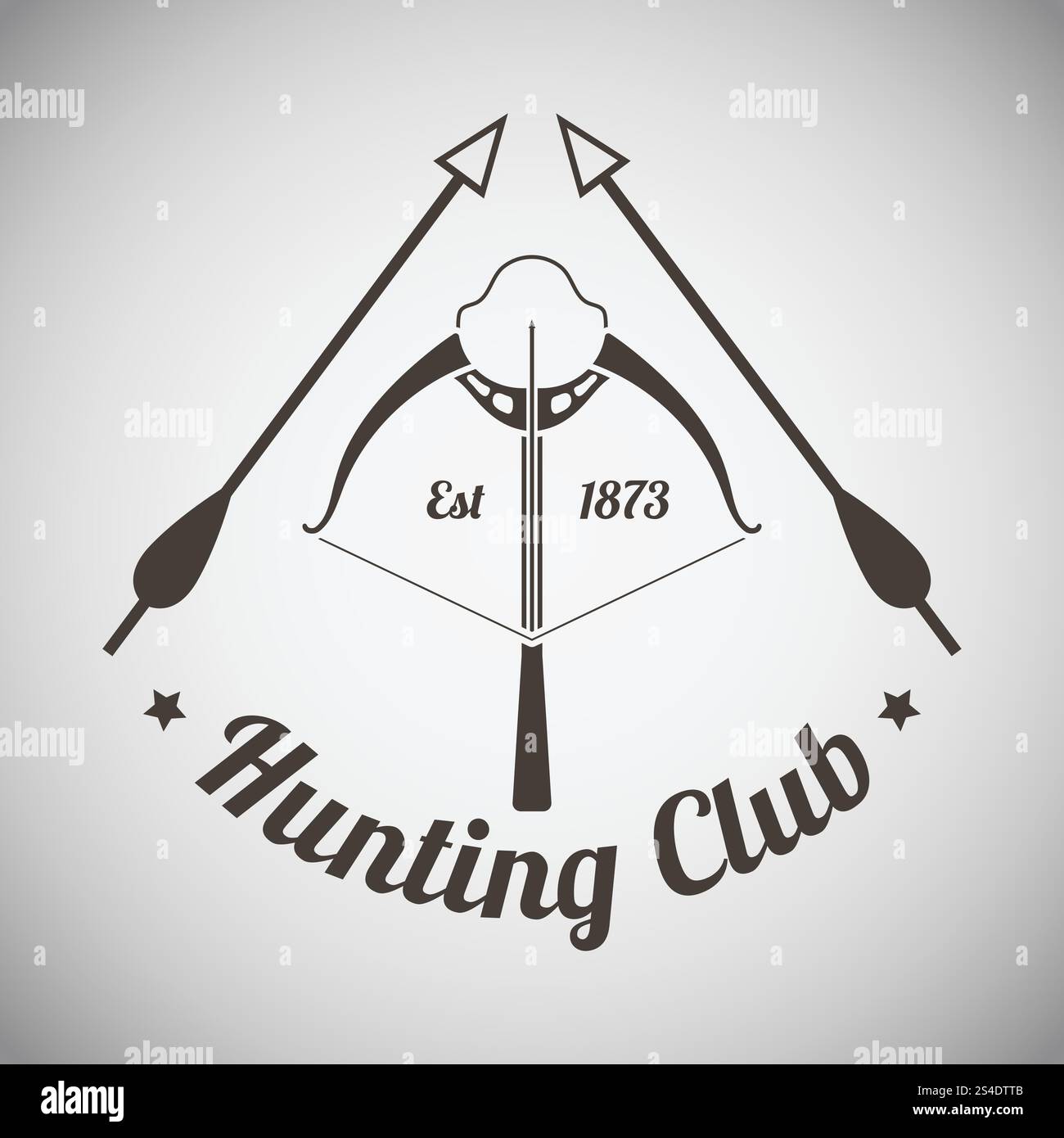 Hunting Vintage Emblem. Crossbow With Two Arrows. Dark Brown Retro ...