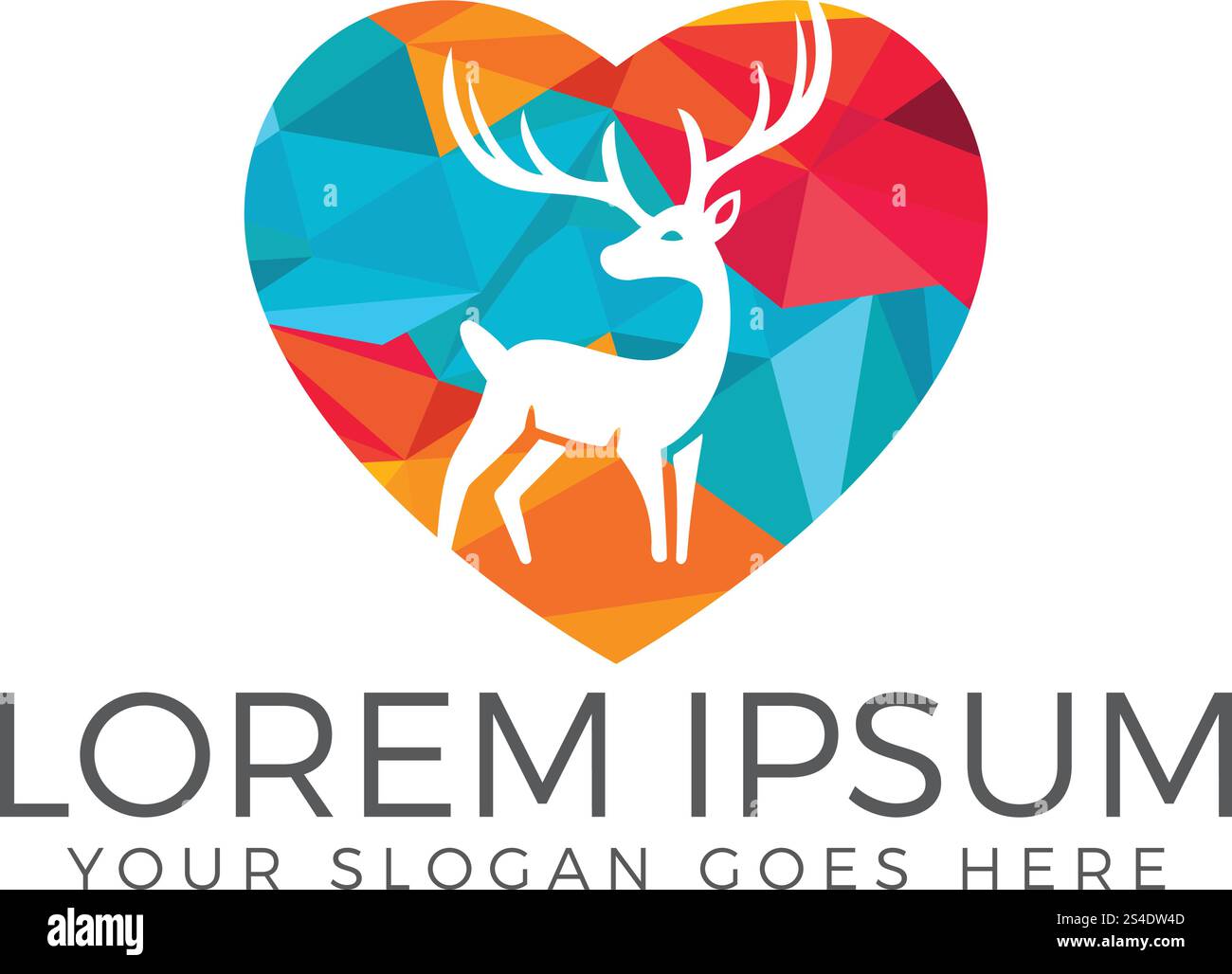 Deer heart shape vector logo design Stock Vector Image & Art - Alamy