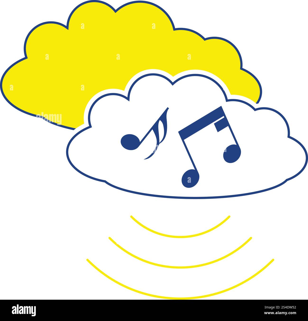 Music cloud icon. Thin line design. Vector illustration Stock Vector ...