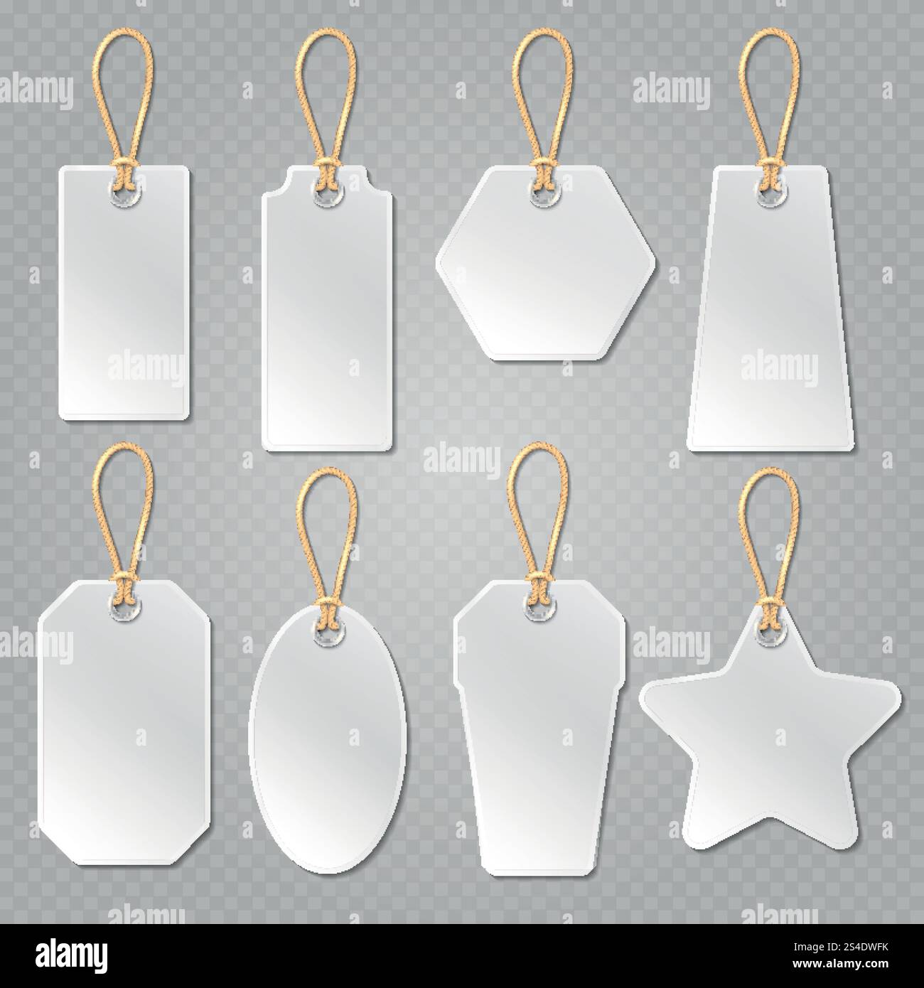 White blank price tags, labels vector template. Empty cardboard tag for ...