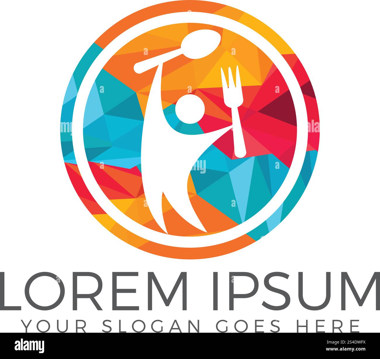 Human with Spoon and fork logo design. Food restaurant logo design ...
