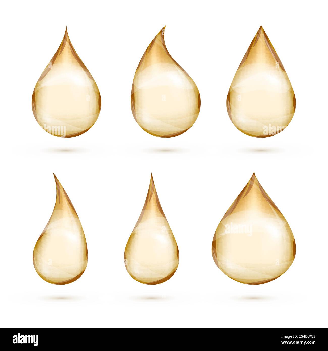 Realistic vector oil drops set isolated white background. Illustration ...