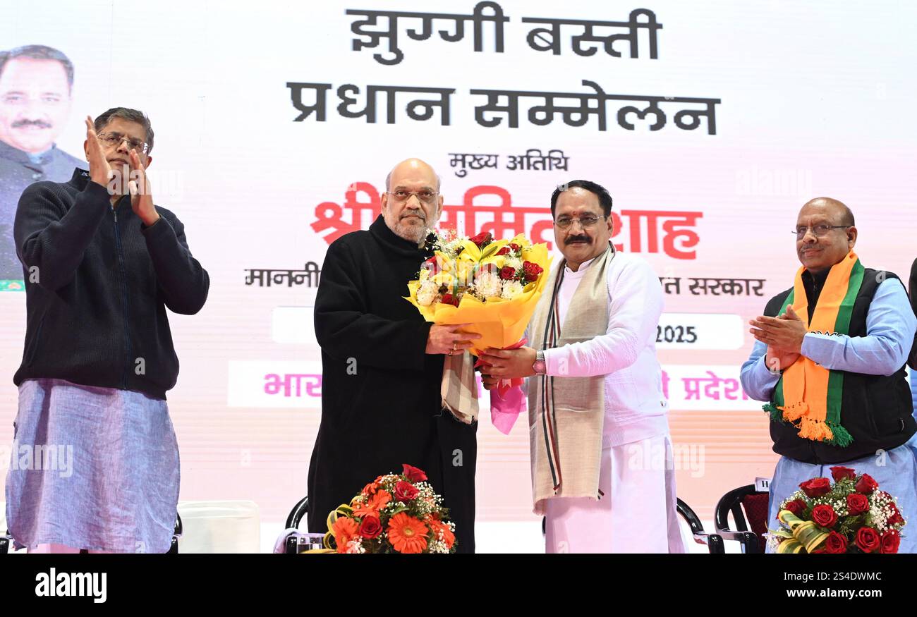 NEW DELHI, INDIA - JANUARY 11: Union Home Minister Amit Shah along with ...