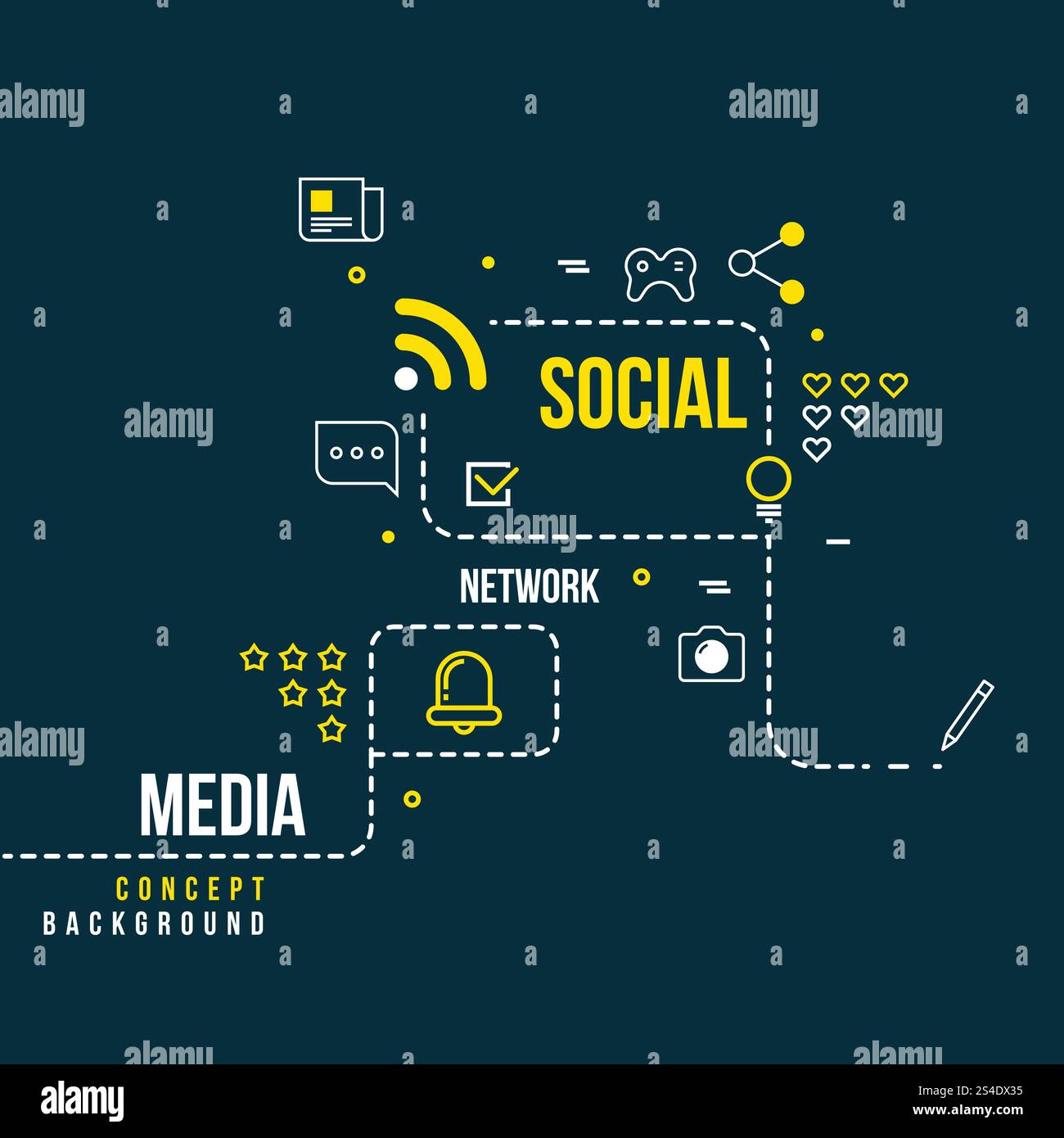 Abstract social community network, interactive media vector concept ...