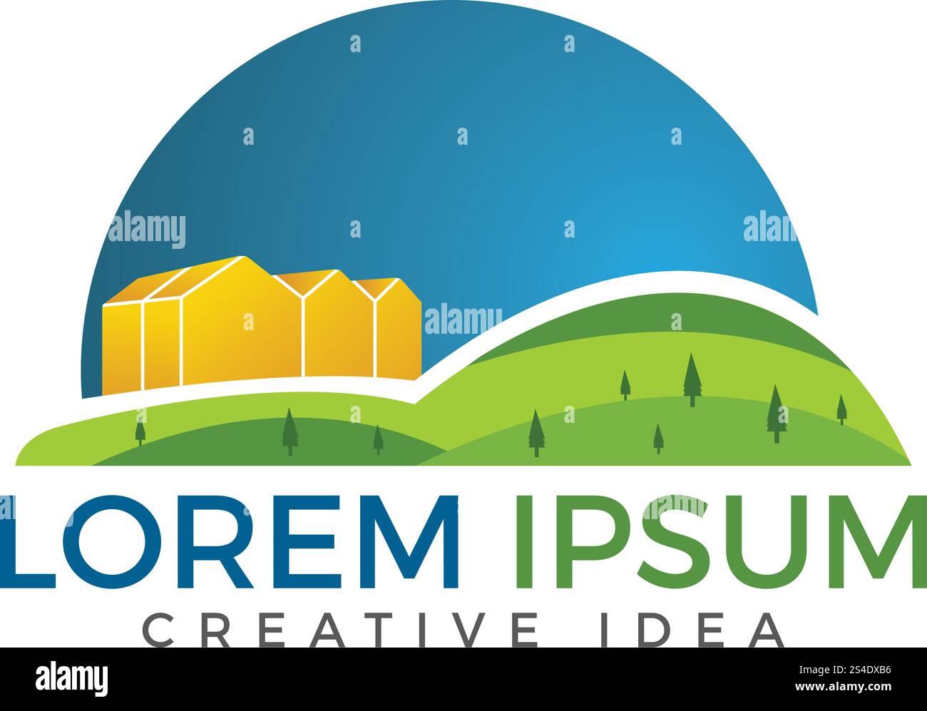 Farm and farming vector logo label emblem design. Isolated illustration ...
