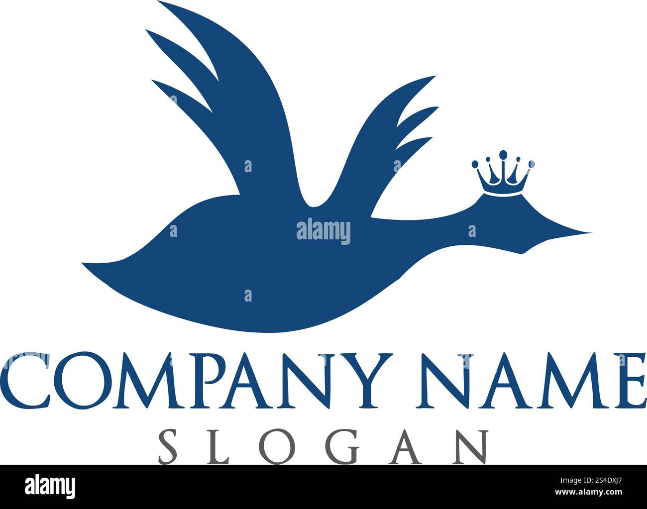 Swan bird with crown logo design Stock Vector Image & Art - Alamy