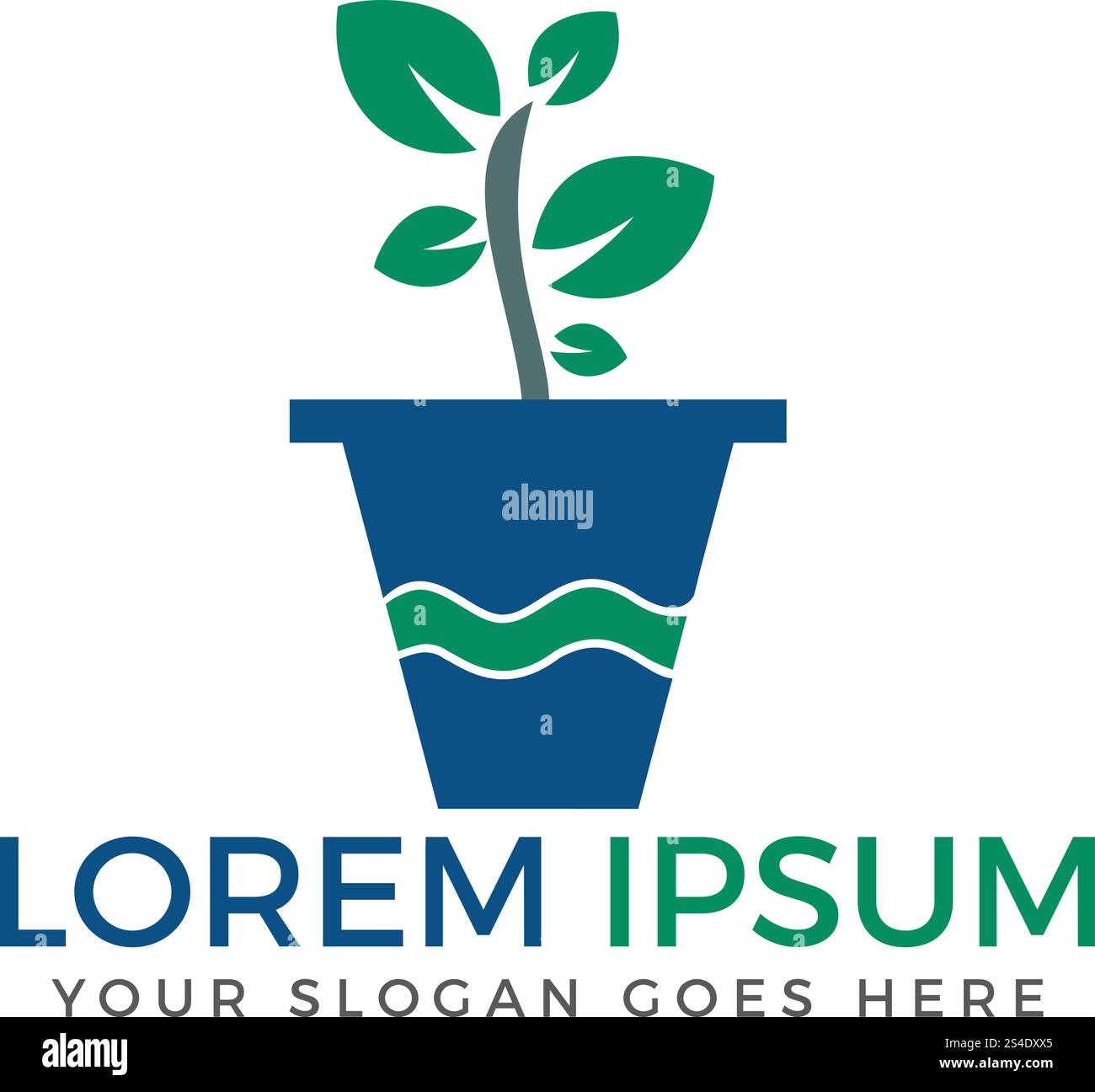 Flower pot and plant logo. Growth vector logo Stock Vector Image & Art ...