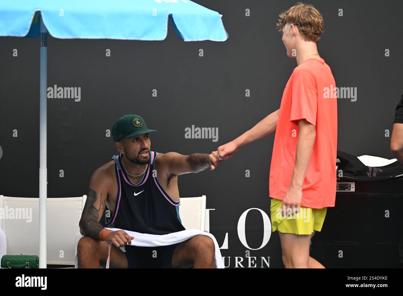Melbourne, Australia. 12th Jan, 2025. Australian's Nick Kyrgios and ...