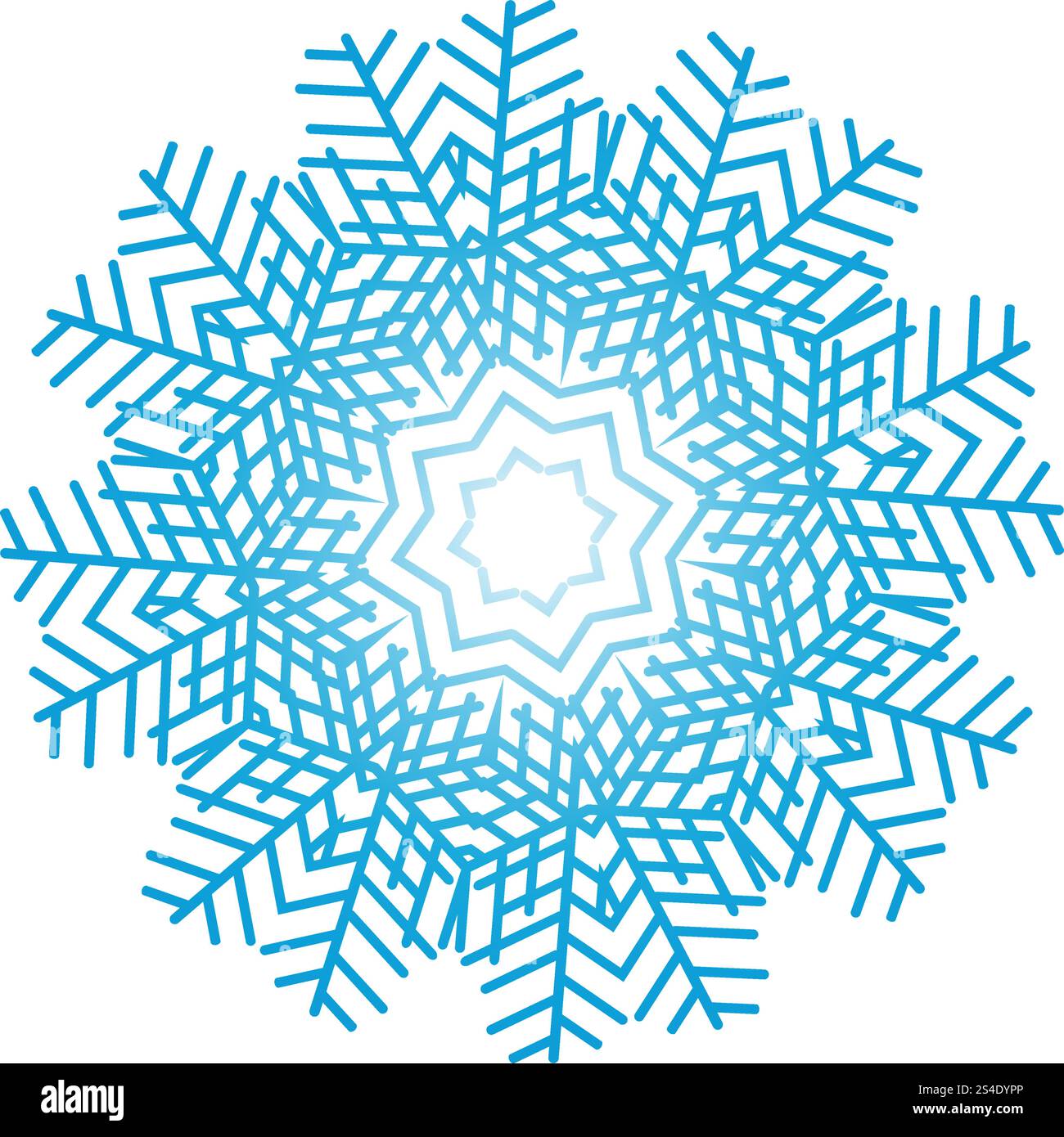 Snowflake ornate. Blue on white. Vector illustration Stock Vector Image ...