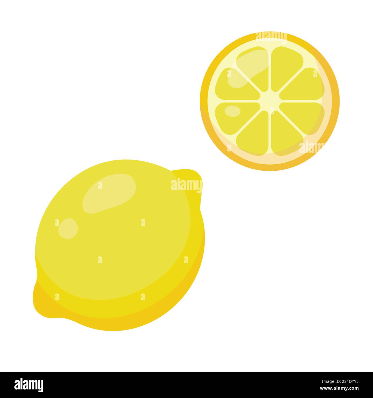 Lemon and lemon slice. Vector illustration in flat style Stock Vector ...