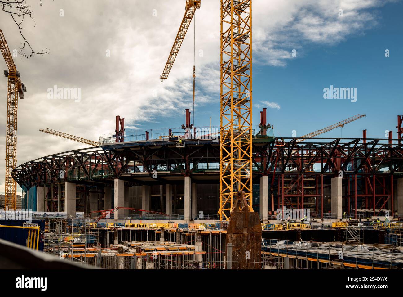 Spotify Camp Nou stadium renovation works in Barcelona, Spain. Construction progress of FC ...