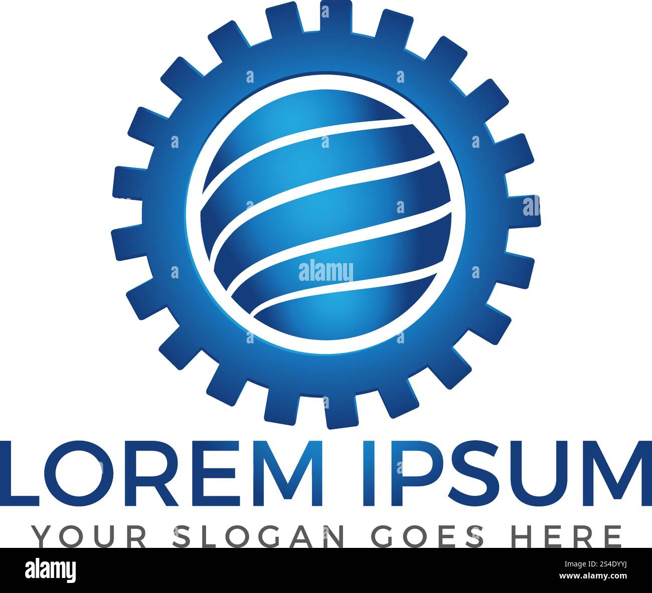 Globe and gear logo design. Education, industrial, science and ...