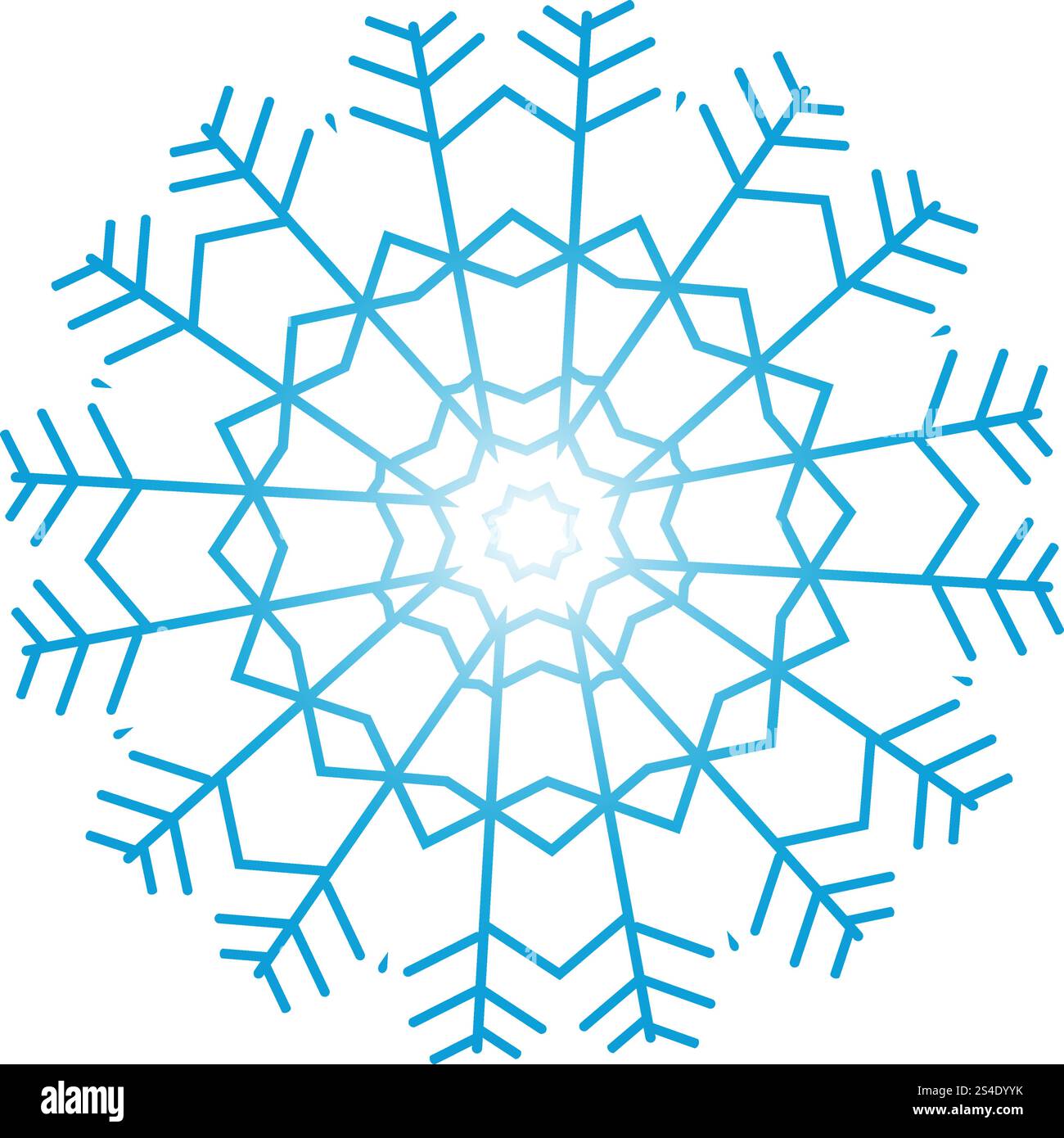 Snowflake ornate. Blue on white. Vector illustration Stock Vector Image ...