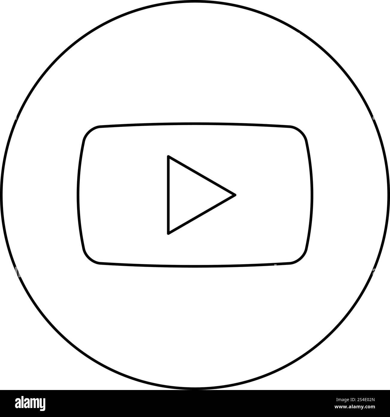 Play button icon black color in round circle outline vector ...