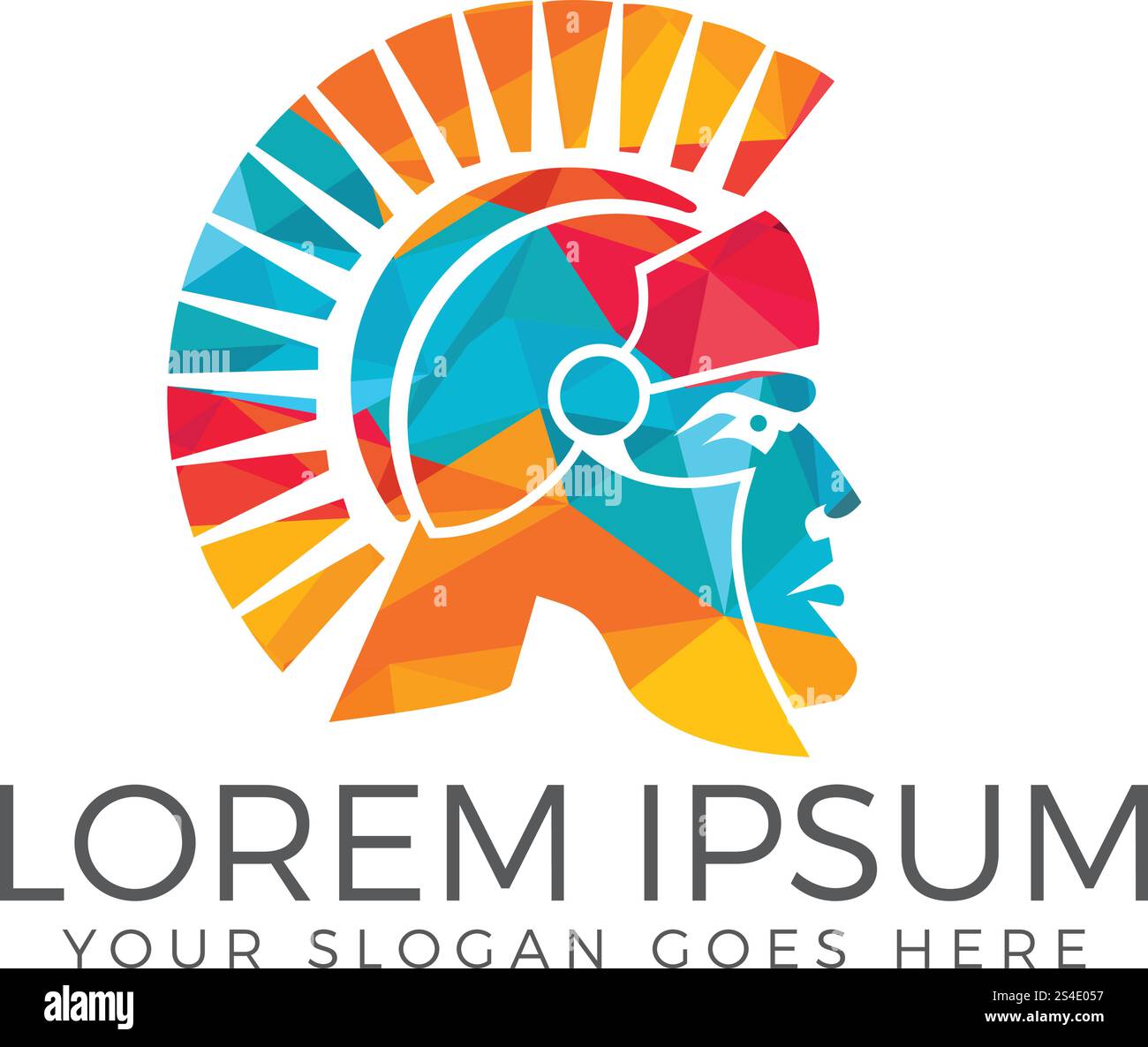 Warrior helmet antique design Spartan ancient army logo Stock Vector ...