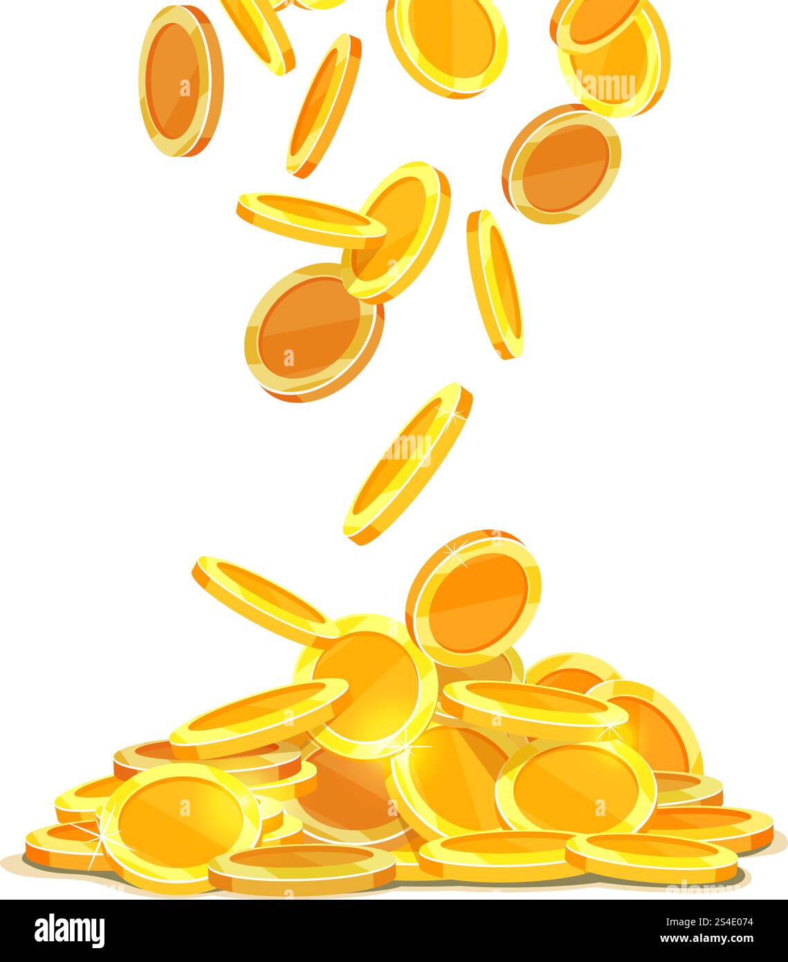 Falling gold coins and golden coins cash money heap. commercial banking ...