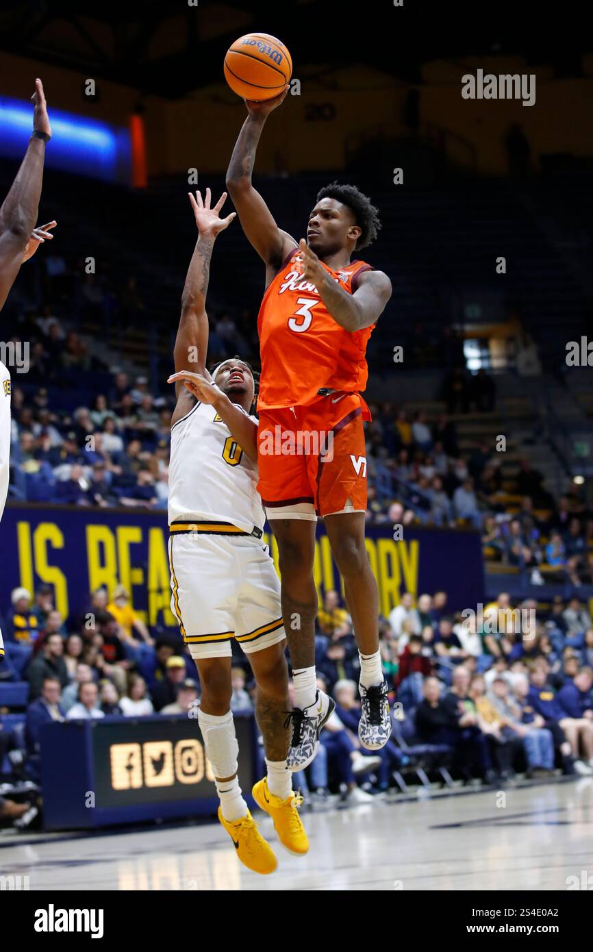 BERKELEY, CA - JANUARY 11: Virginia Tech Hokies guard Jaydon Young (3 ...