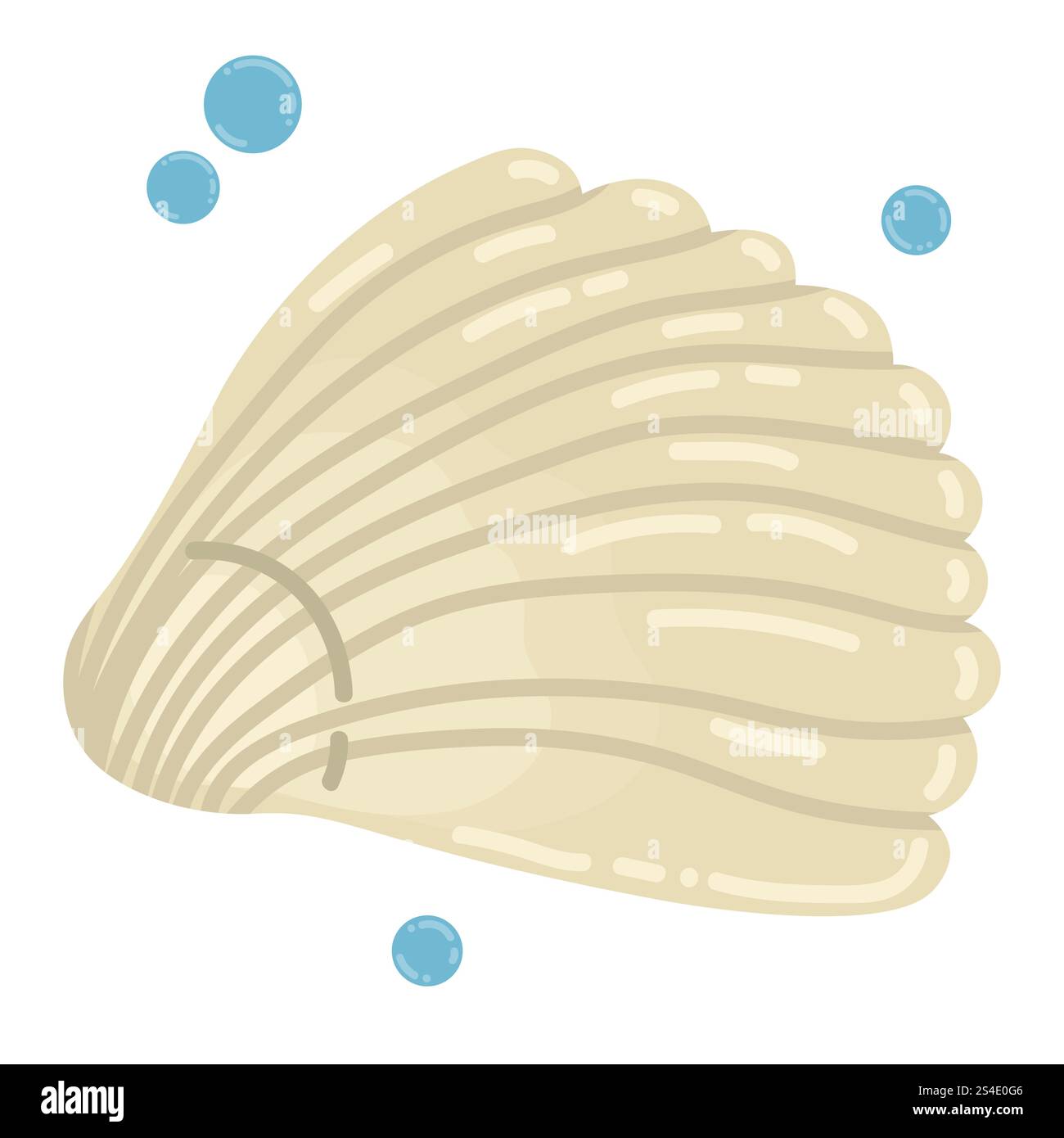 Cute cartoon empty sea shell isolated on white background. Ocean animal ...