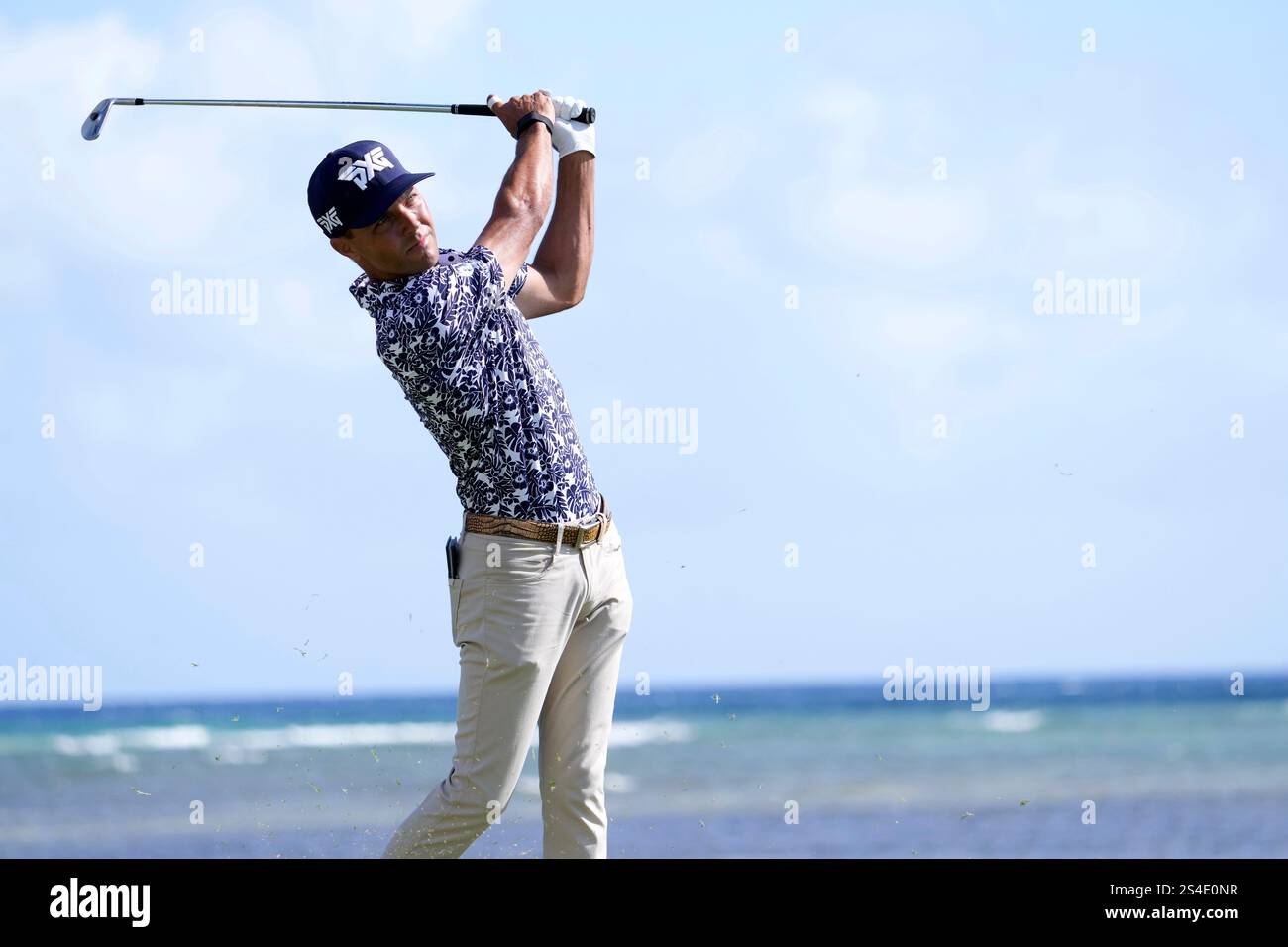 Eric Cole hits on the 17th hole during the third round of the Sony Open ...