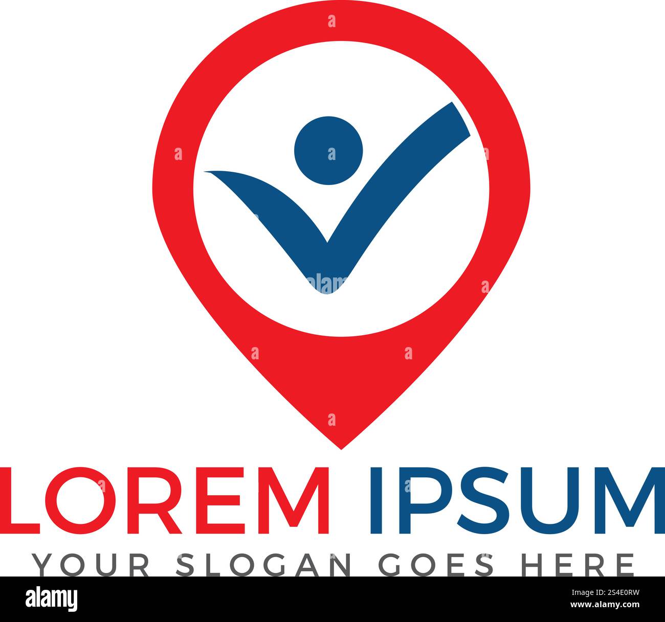 Map pointer and human logo. Person location marker symbol Stock Vector ...